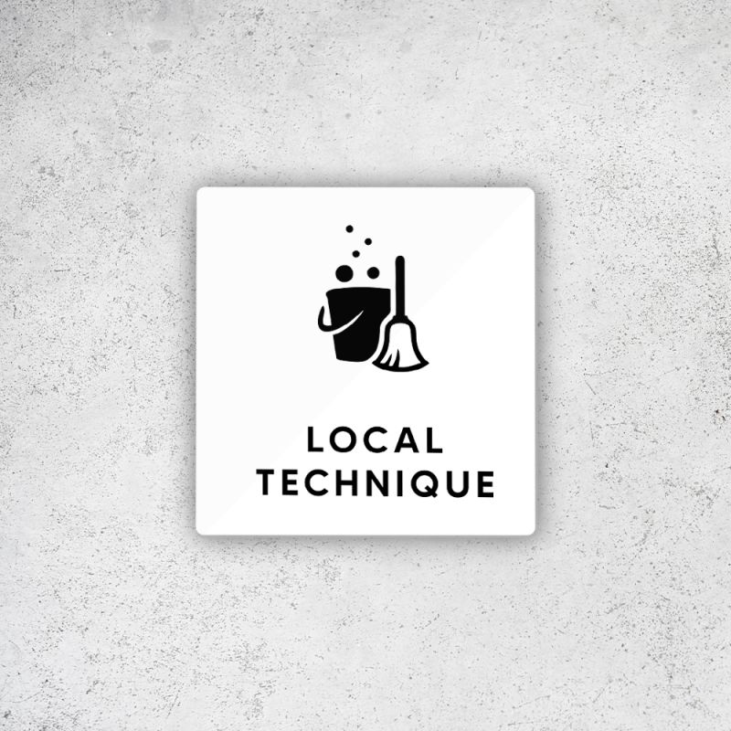 Panneau signalétique en Plexi 9 x 9 cm · Modèle Local Technique