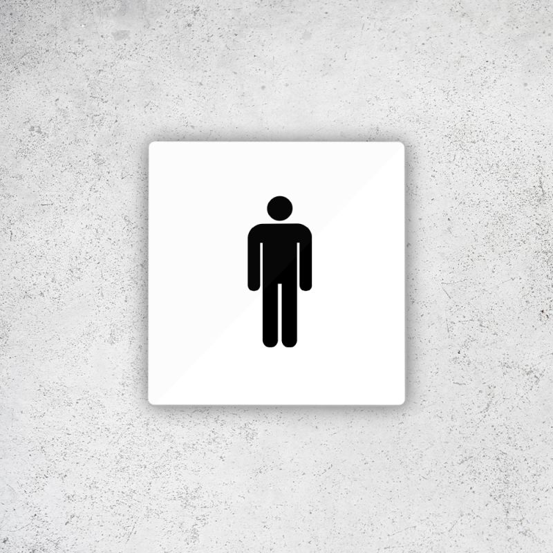 Panneau signalétique en Plexi 9 x 9 cm · Modèle Toilettes Hommes