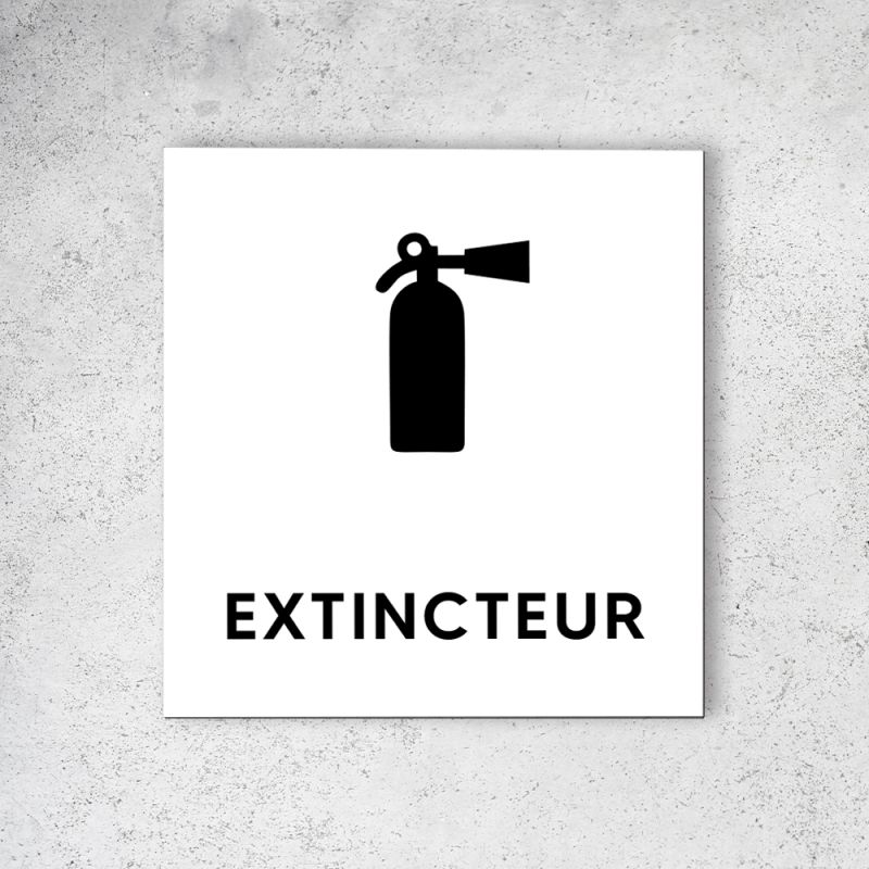 Panneau signalétique en dibond avec fixation · Modèle Extincteur