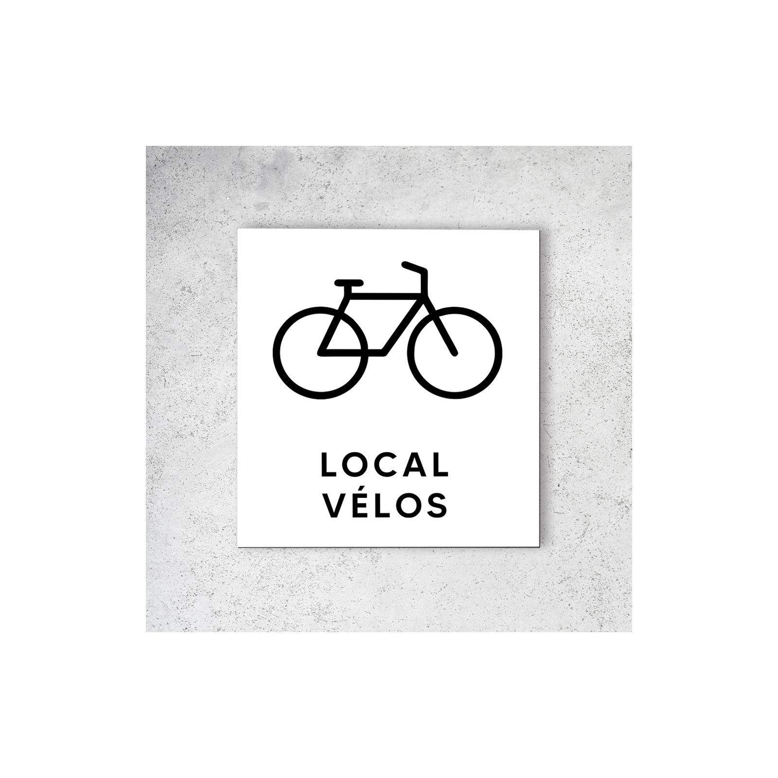 Panneau signalétique en dibond avec fixation · Modèle Local Vélo