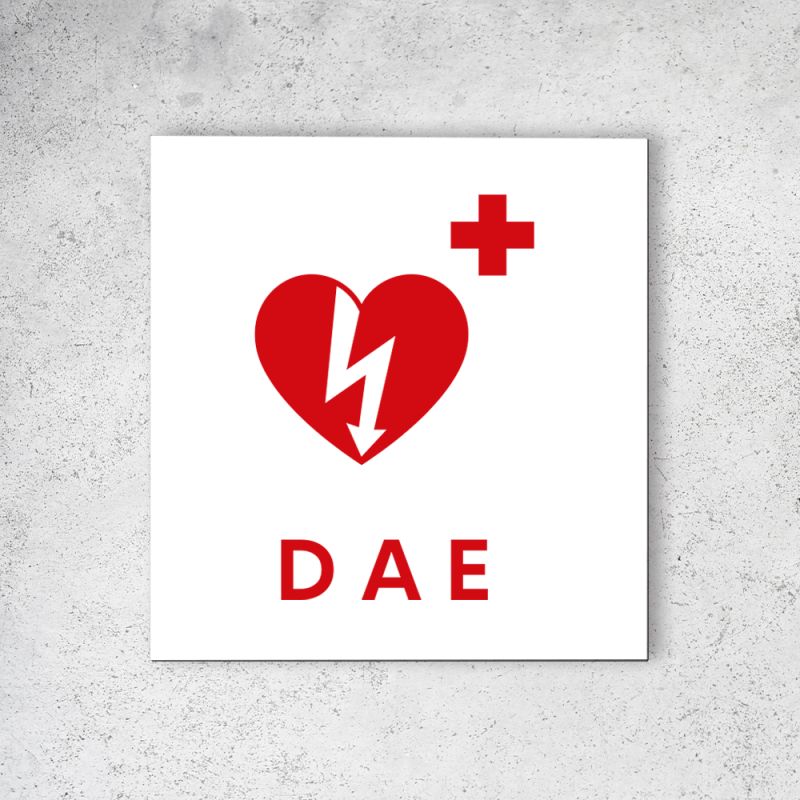 Panneau signalétique en dibond · Modèle DAE défibrillateur