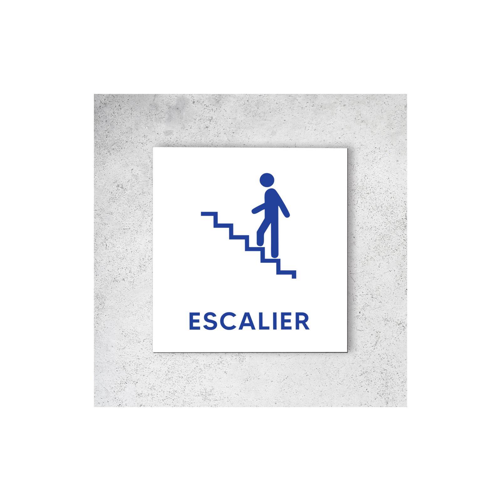 Panneau signalétique en dibond · Modèle Escalier Gauche