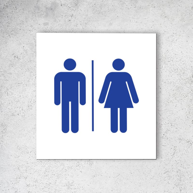 Panneau signalétique en dibond · Modèle Toilettes Mixtes