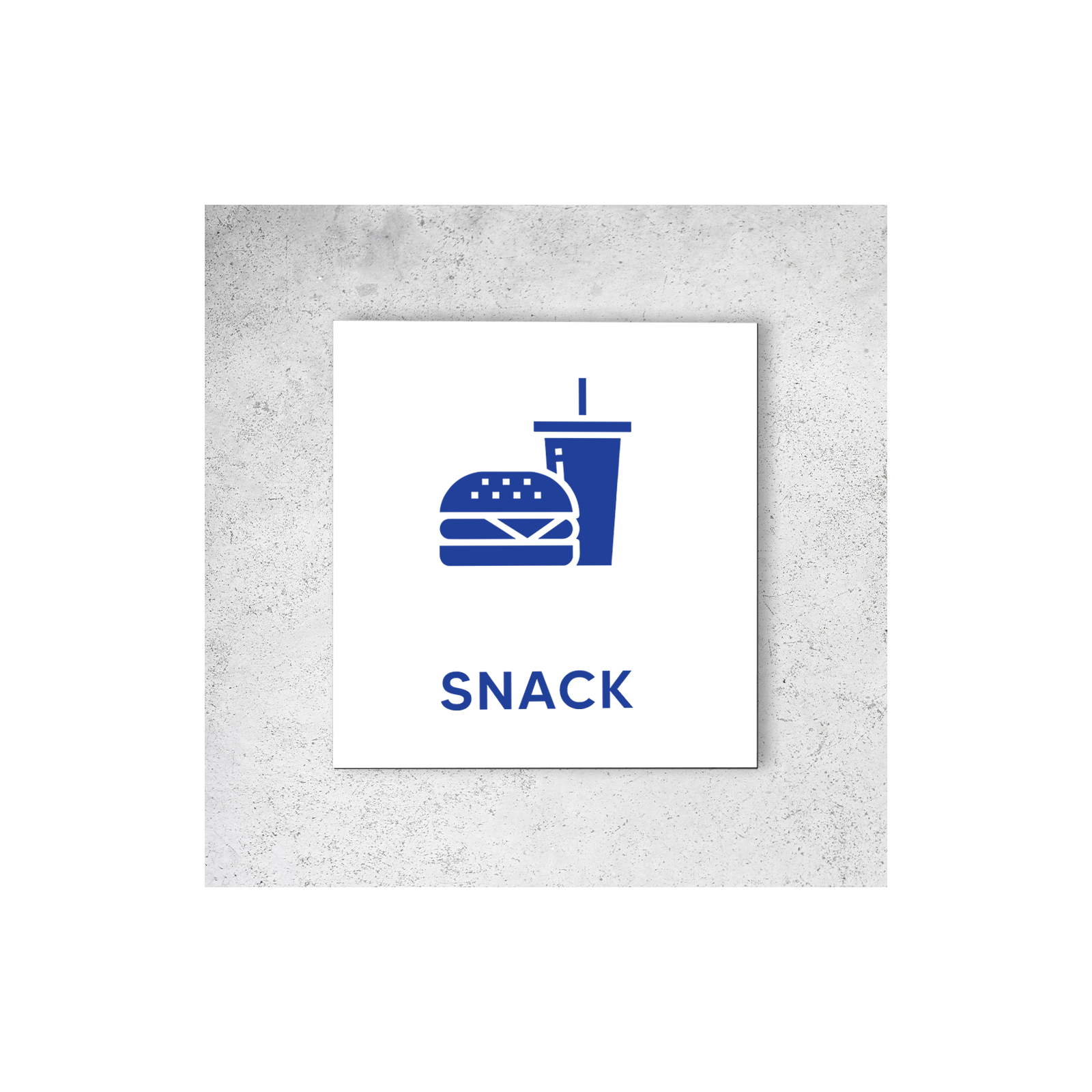Panneau signalétique en dibond avec fixation · Modèle Snack