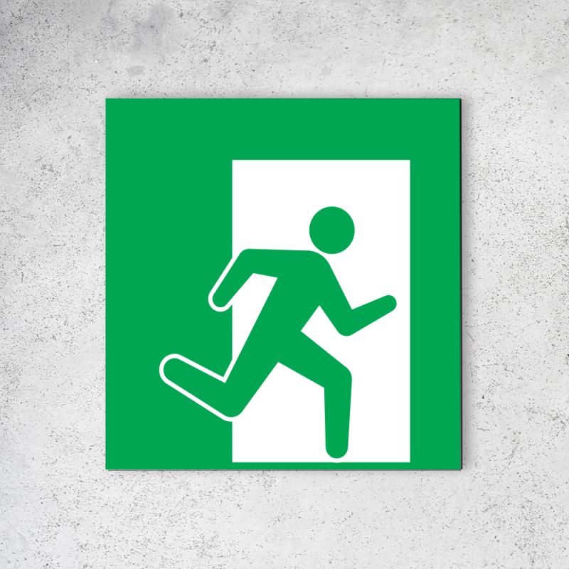 Panneau 20 x 20 cm Sauvetage - Modèle Sortie de Secours droite