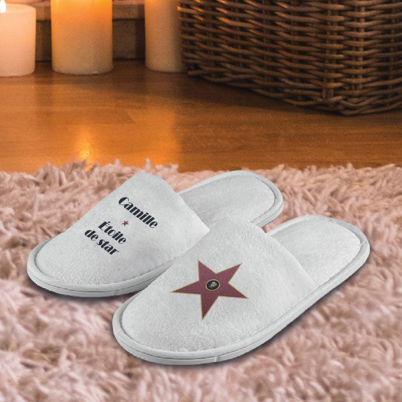 Pair of personalized star slippers | Custom it