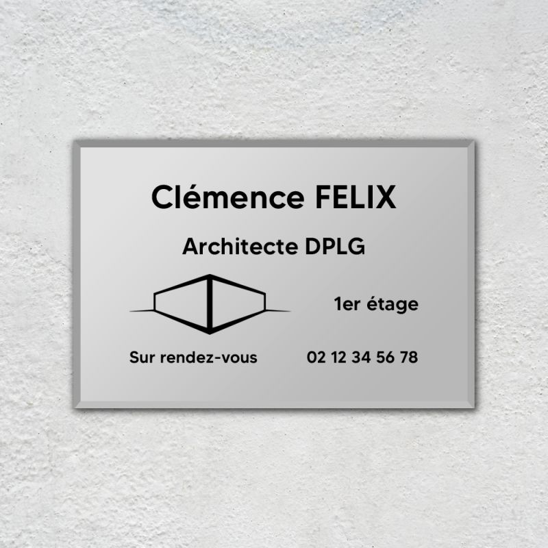 Plaque Professionnelle en Plexi pour architecte avec logo | DECOHO