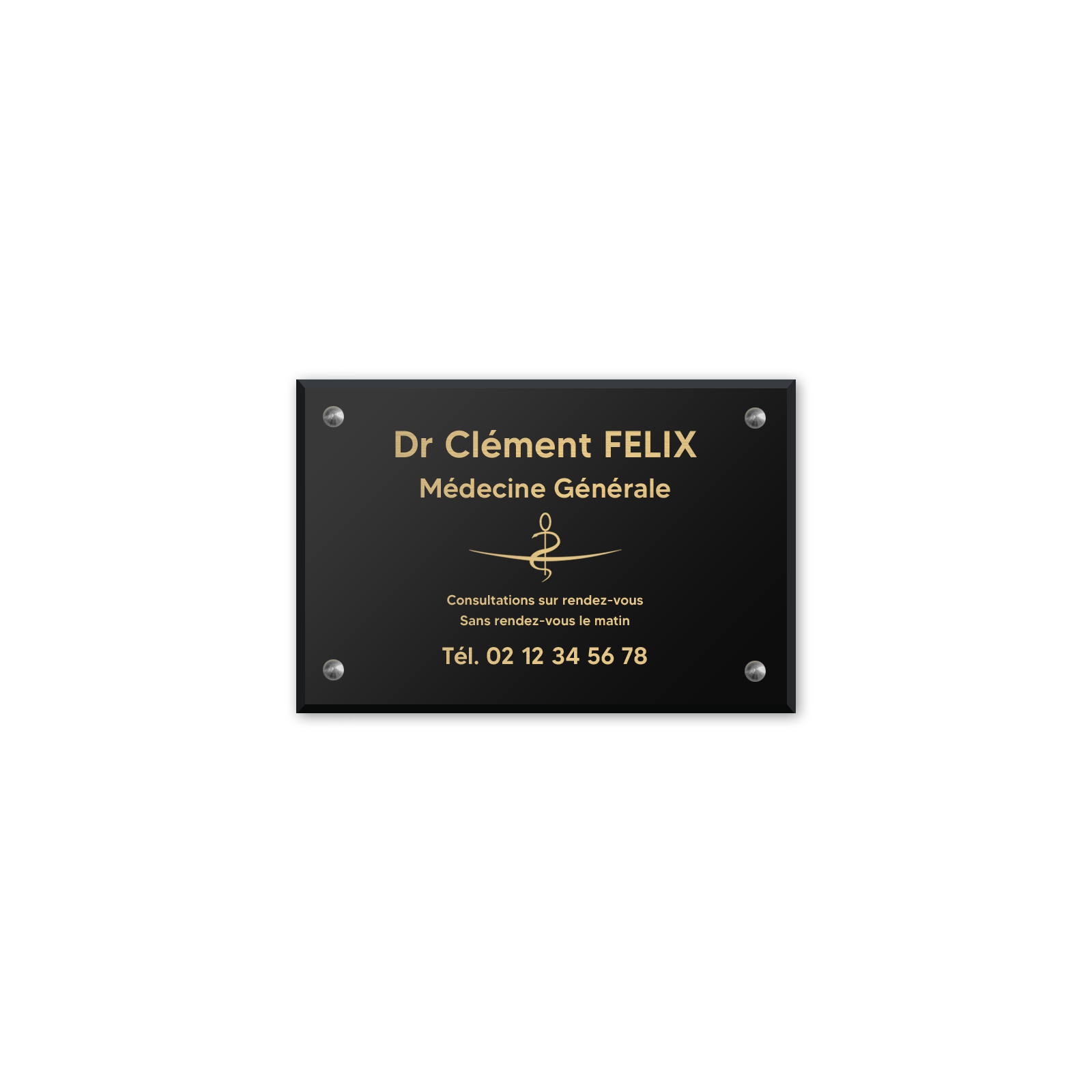 Plaque Professionnelle en Plexi pour médecin avec logo | DECOHO