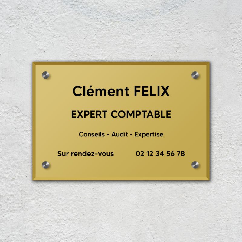 Plaque Professionnelle en Plexi pour expert-comptable | DECOHO