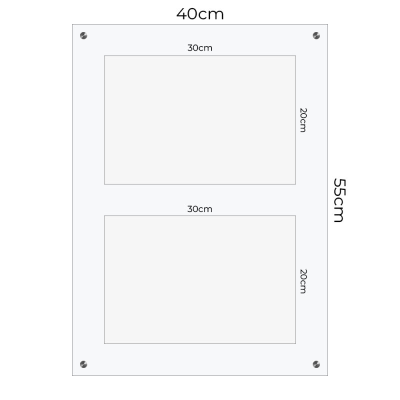 Support en plexi transparent · 2 Plaques Professionnelles