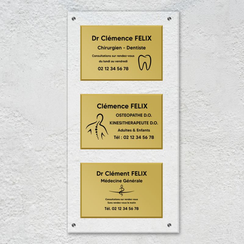 Support multi plaques professionnelles · 2 emplacements