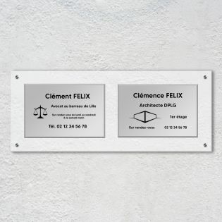Plaque professionnelle personnalisée en PVC, laiton ou plexiglass ...