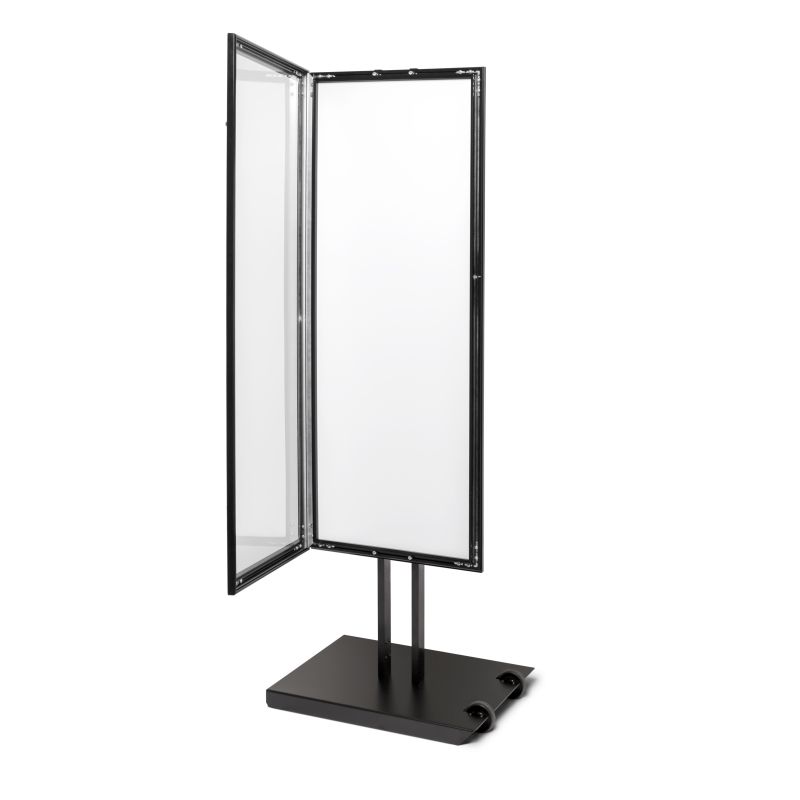 Menu holder 8 A4 on wheel stand for restaurants and businesses