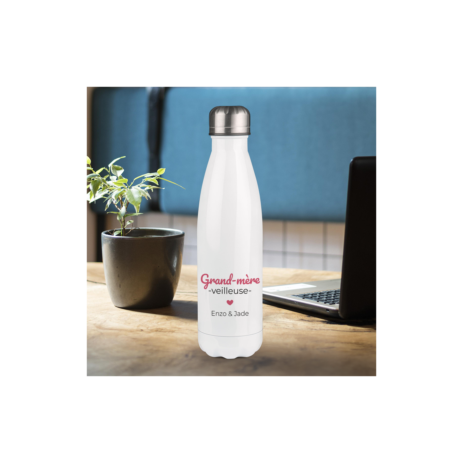 Bouteille isotherme personnalisable photo prénom logo - Inox, 50 cL ...