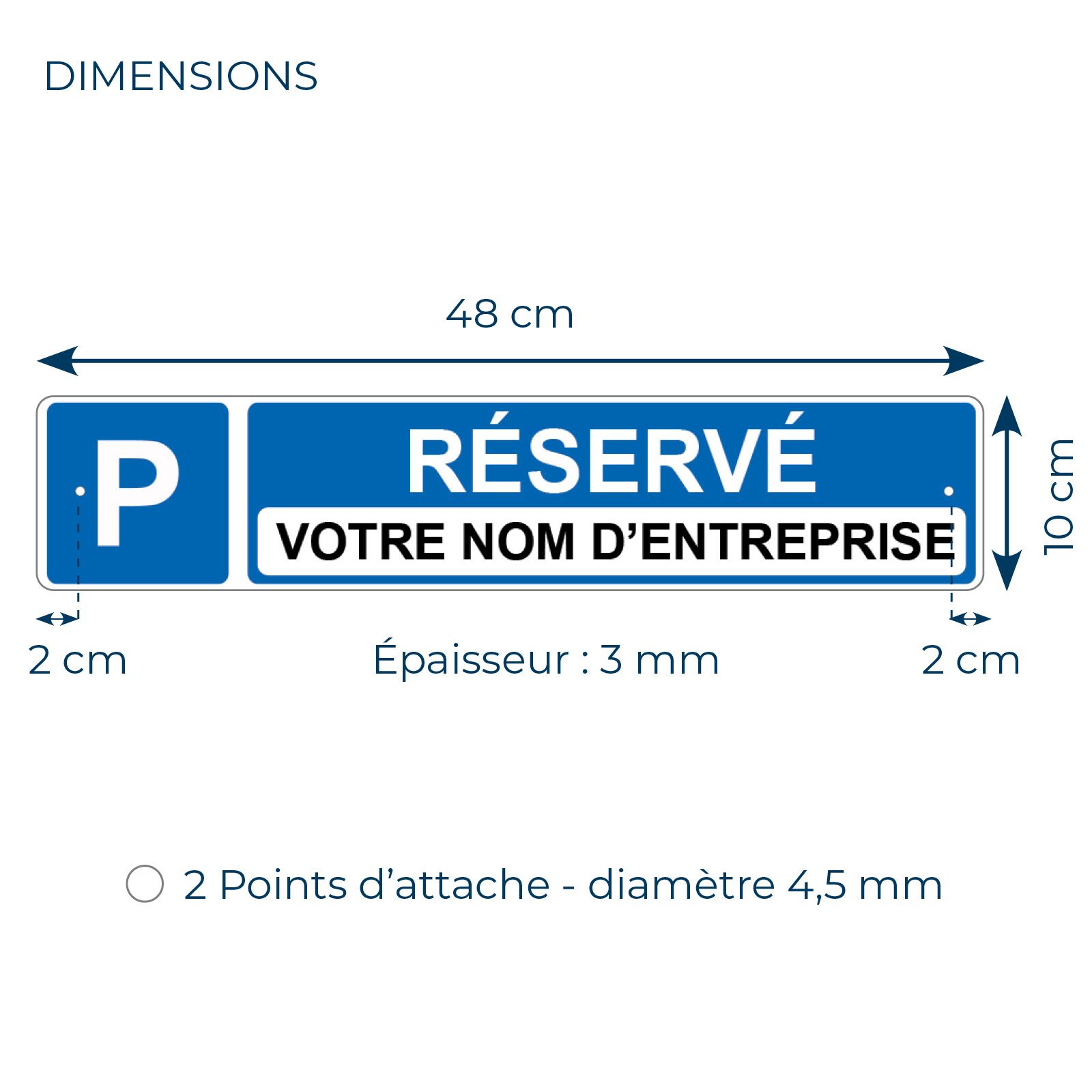 "Parking Réservé" personnalisable avec Nom de votre société