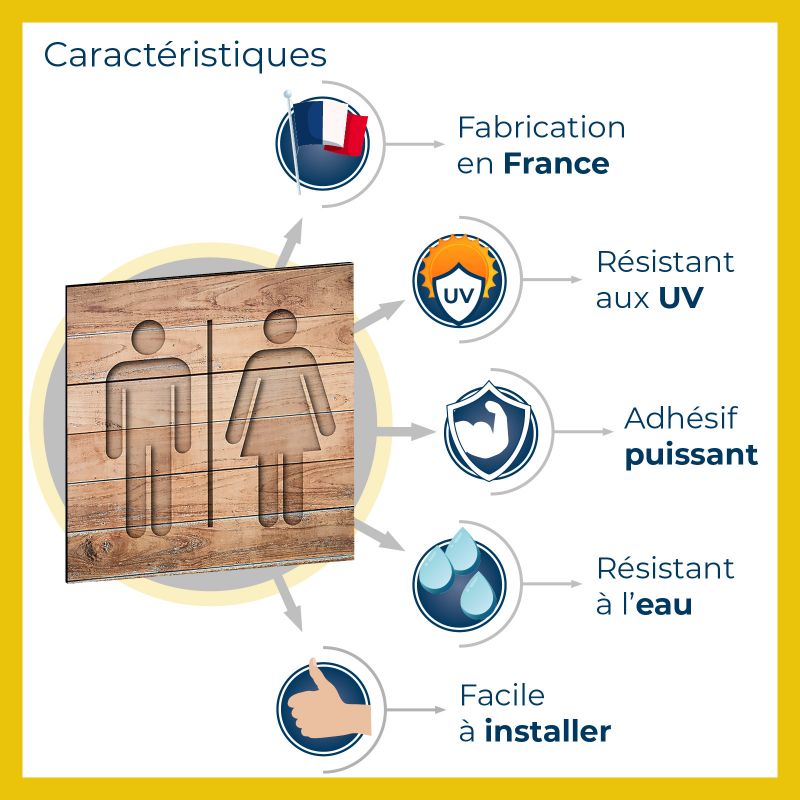 Plaque adhésive · Toilettes Mixtes Effet Marbre Rouge | DECOHO