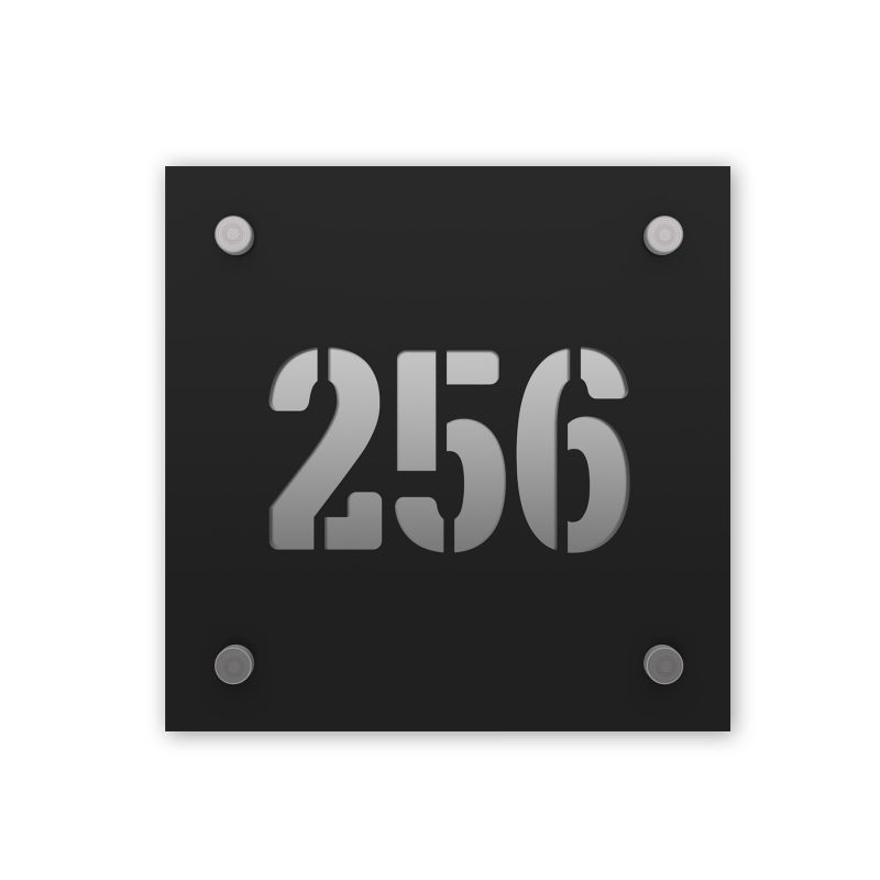 Street / house number to personalize Square model matte black color ...