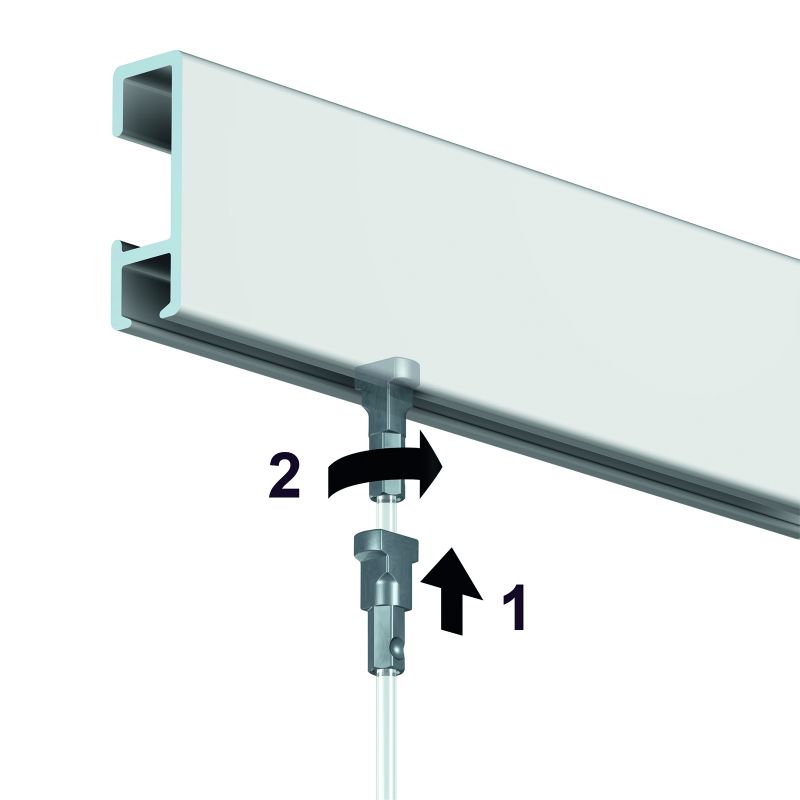 Câble perlon 150 cm embout twister pour accrocher cadre sur cimaise Newly