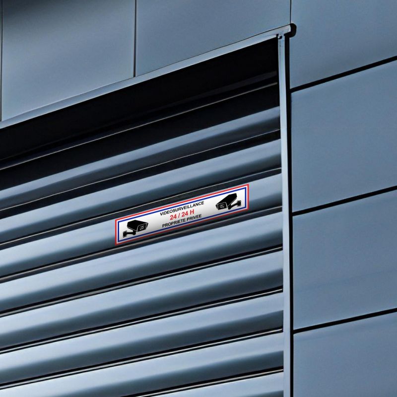 Lot de 2 Stickers Vidéo Surveillance 24/24 H – Autocollant Alarme ...