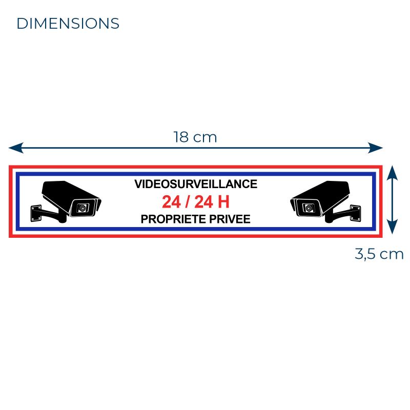 Lot de 2 Stickers Vidéo Surveillance 24/24 H – Autocollant Alarme ...