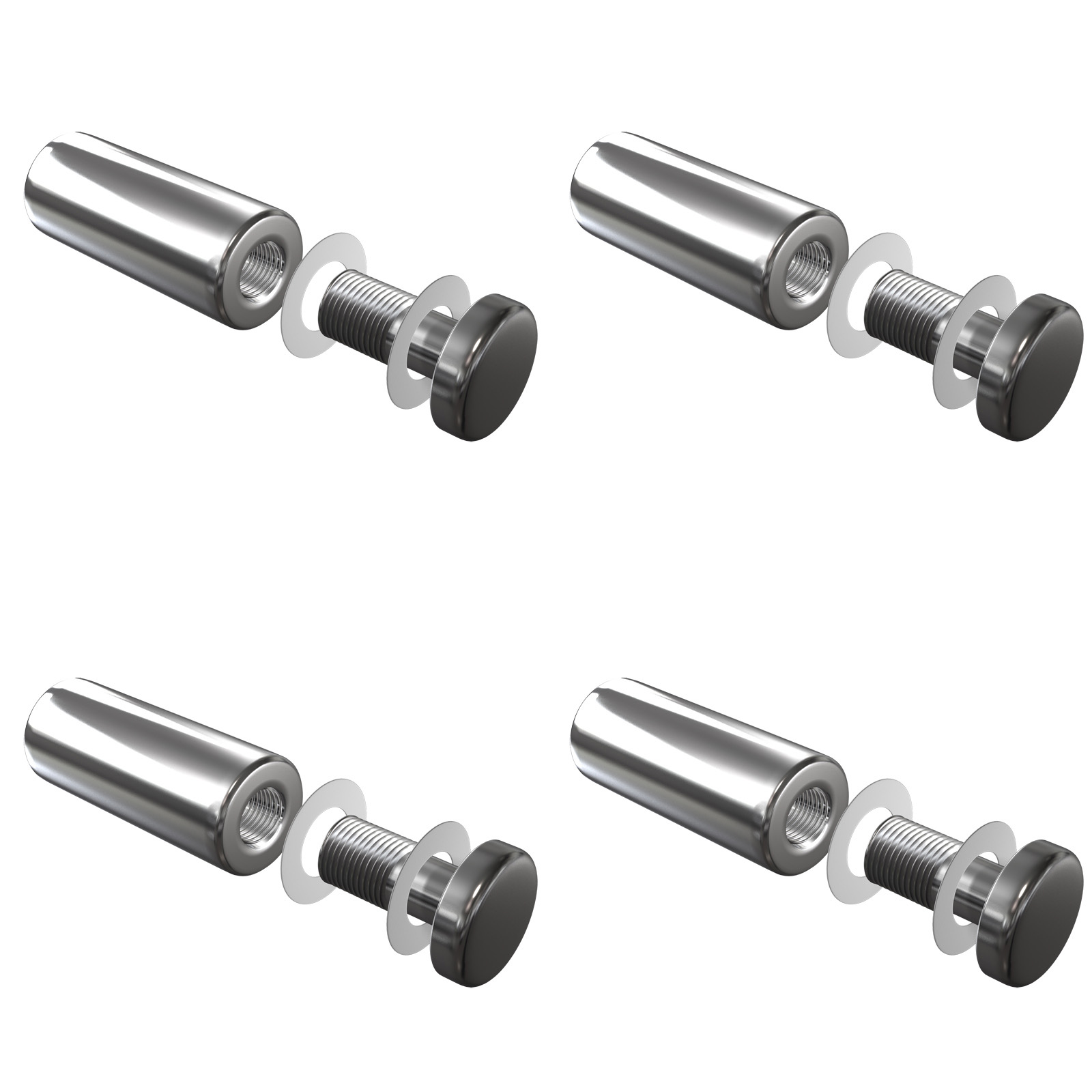 Fixation murale noire vissée FIX-VN1 - Entretoise murale Ø 13 mm pour ...