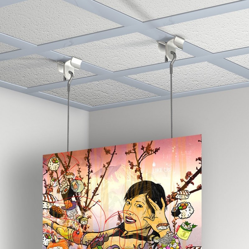 Kit d'installation pour fixation affiche et poster pour faux plafond ...