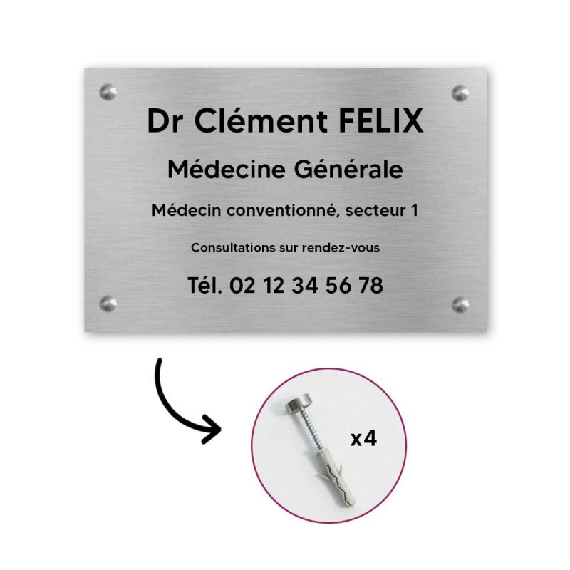 Plaque professionnelle personnalisée en PVC pour médecin, médecine ...