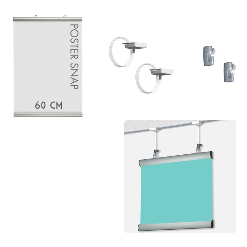 Kit complet accrocher affiche, poster pour faux plafond : Poster Snap ...