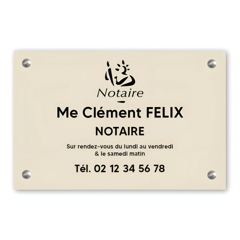 Plaque professionnelle personnalisée en PVC avec logo pour notaire ...