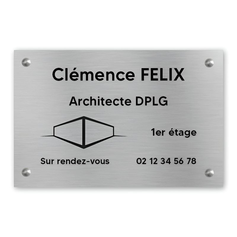 Plaque professionnelle en PVC | 30x20 cm | Gravure française