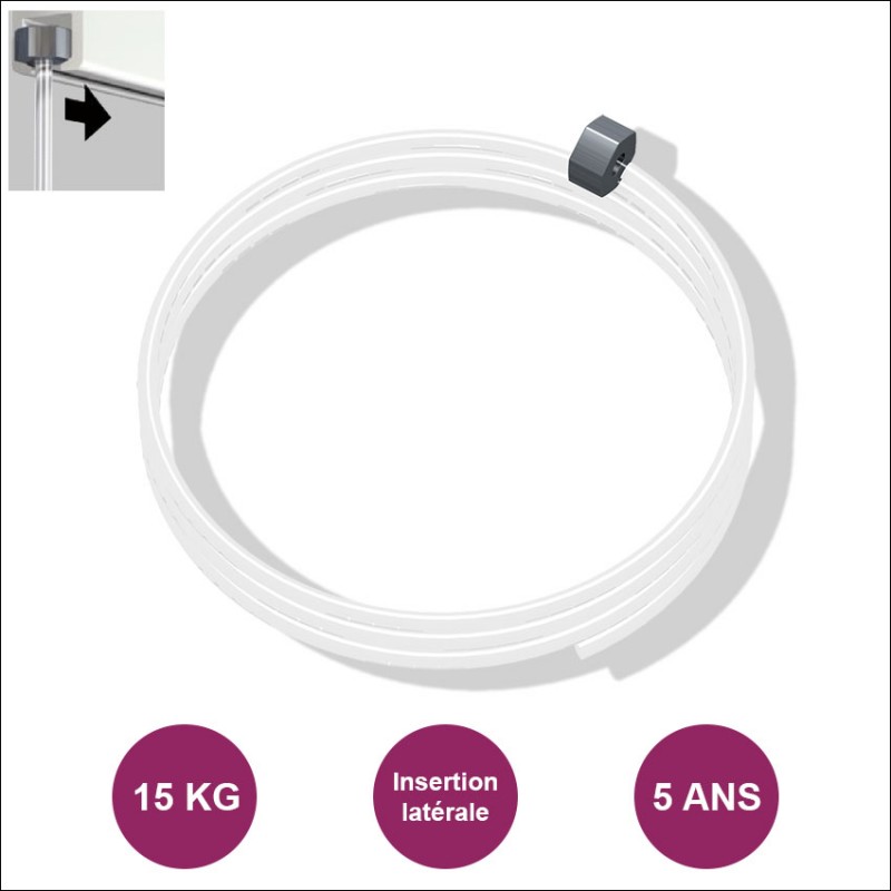 Câble perlon embout Slider pour suspension cadre et tableau sur câble ...